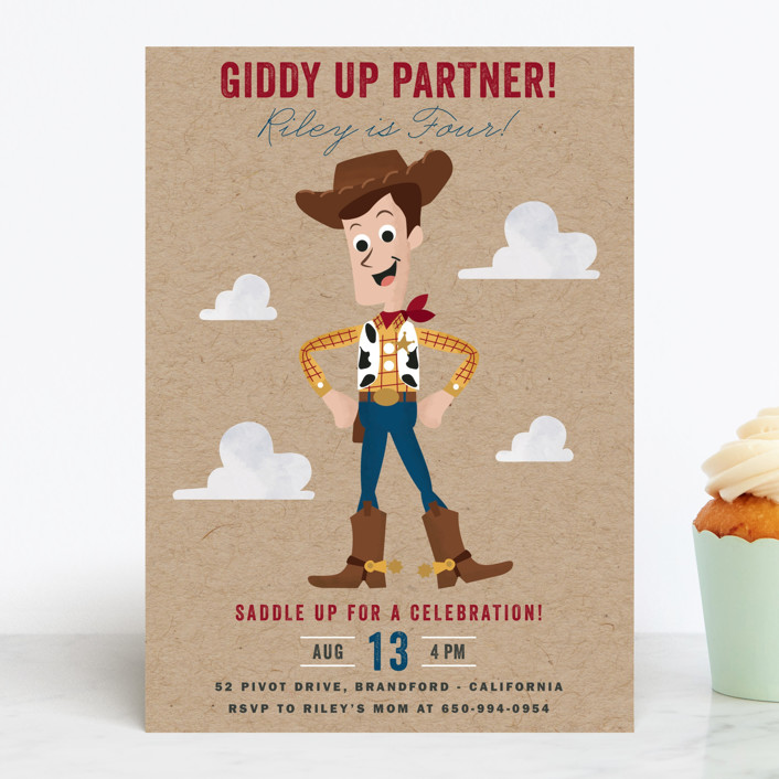 Disney and Pixar's Howdy Woody Children's Birthday Party Invitations by ...