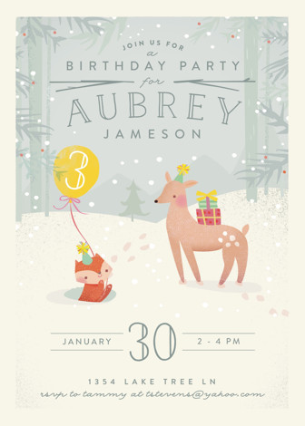 Winter Children's Birthday Party Invitations by Lori Wemple | Minted