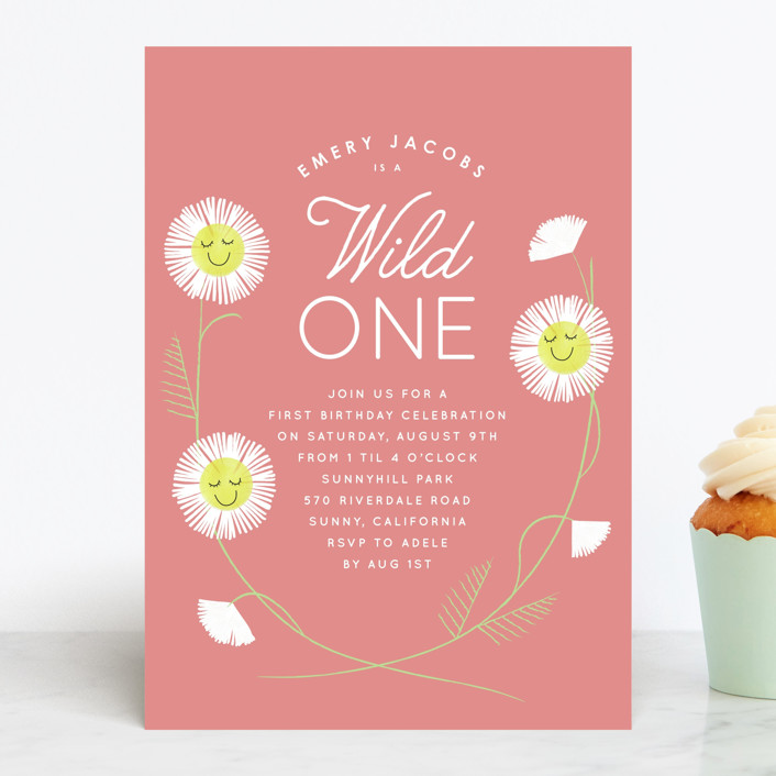 Daisy Smiles Children's Birthday Party Invitations by Baumbirdy | Minted