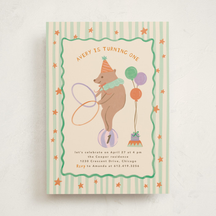 Preppy carnival Children's Birthday Party Invitations by Creo Study ...