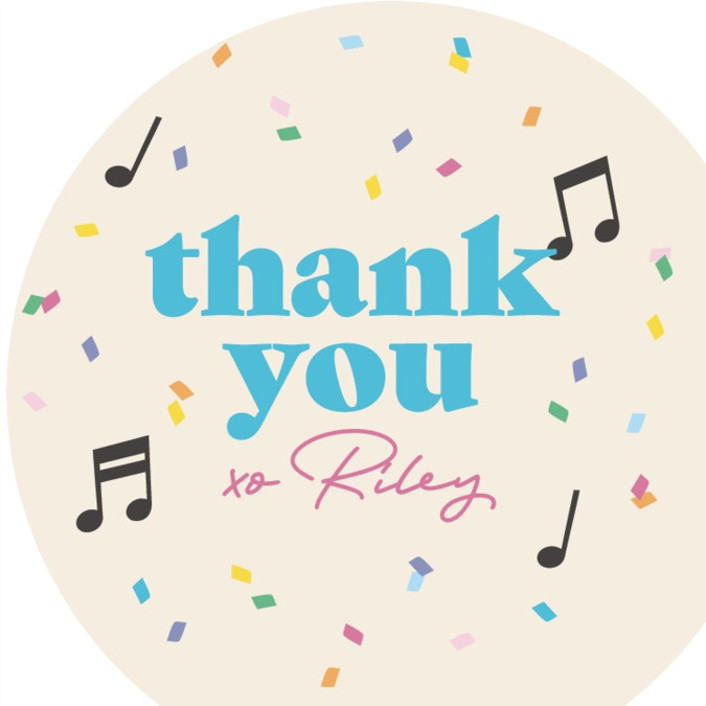Karaoke Time Children's Birthday Party Stickers by Lisa McLean | Minted