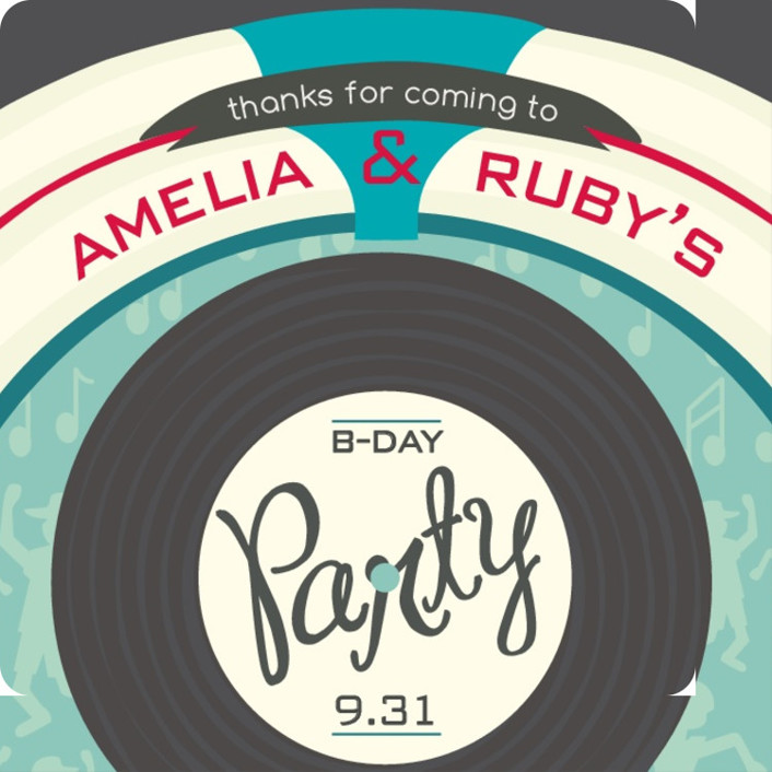 jukebox birthday Children's Birthday Party Stickers by Shannon | Minted