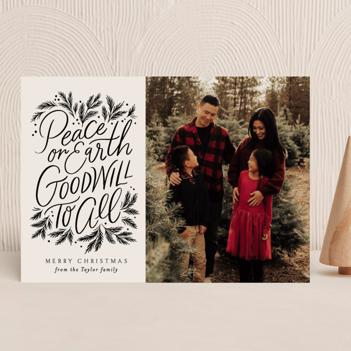 Peace Goodwill Christmas Photo Cards by Alethea and Ruth | Minted
