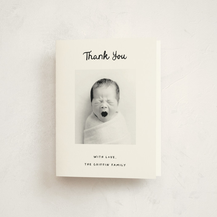 Cursive Baptism and Christening Thank You Cards by AK Graphics | Minted