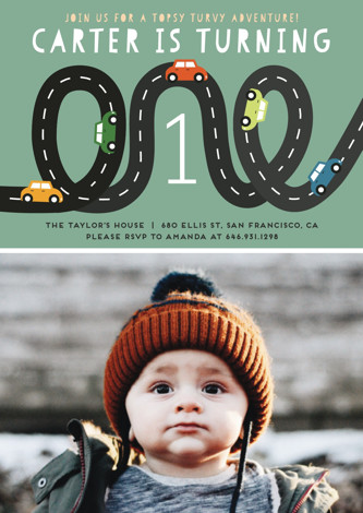 Little Racer Petite Children's Birthday Party Invitations by Jennifer ...