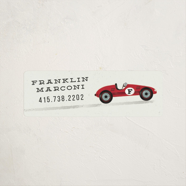 Vintage Race Car Custom Name Labels by chocomocacino | Minted
