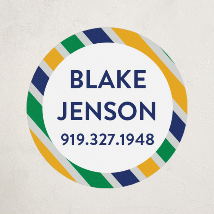 Preppy Stripe Custom Name Labels by Jessica Ogden | Minted