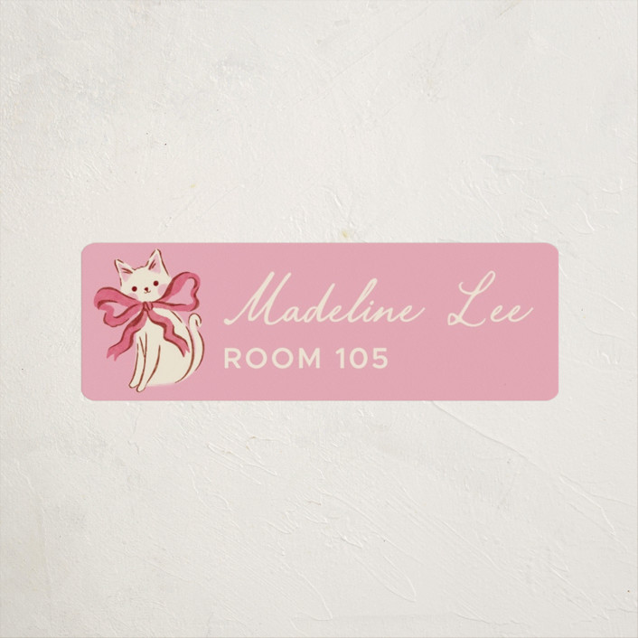 Happy Purr-day Custom Name Labels by Vivian Yiwing | Minted