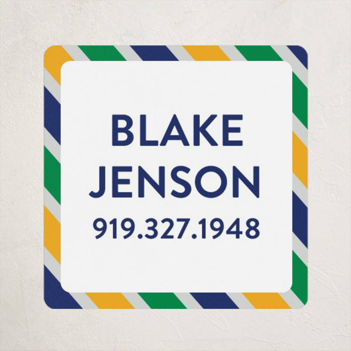 Preppy Stripe Custom Name Labels by Jessica Ogden | Minted