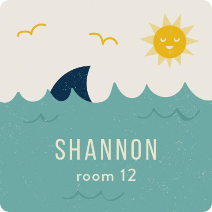 Shark Fin Custom Name Labels by Kelsey Cashman | Minted