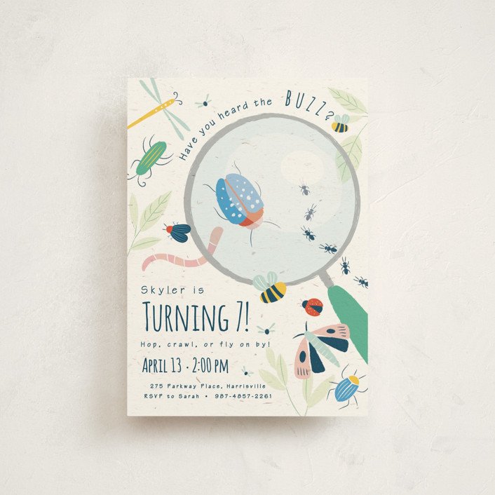 Buzzing Birthday Children's Birthday Party Postcards by Kiersten Garner ...