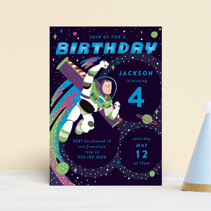 Disney and Pixar birthday Buzz Children's Birthday Party Postcards by ...