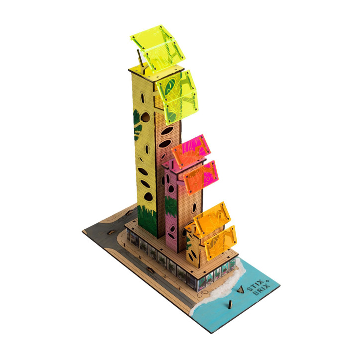 Palms Skyscraper Model Building Kit Arts and Crafts by Stix Brix | Minted