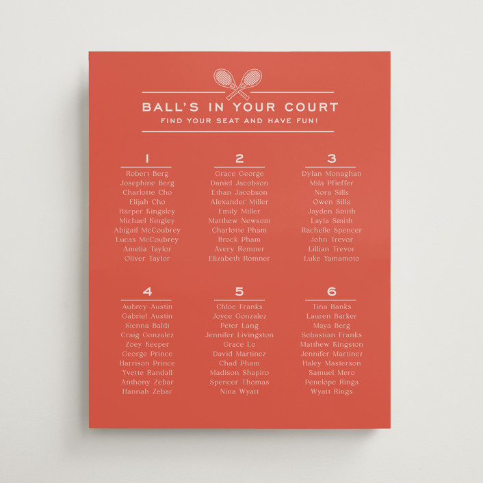 Racquet Custom Seating Charts by Megan Davis | Minted