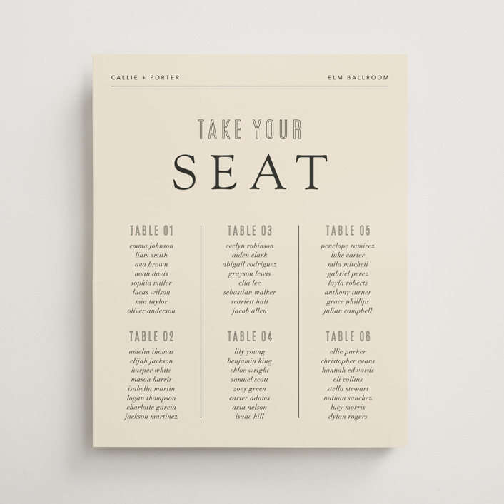 Headliner Custom Seating Charts by Kindred Fields | Minted