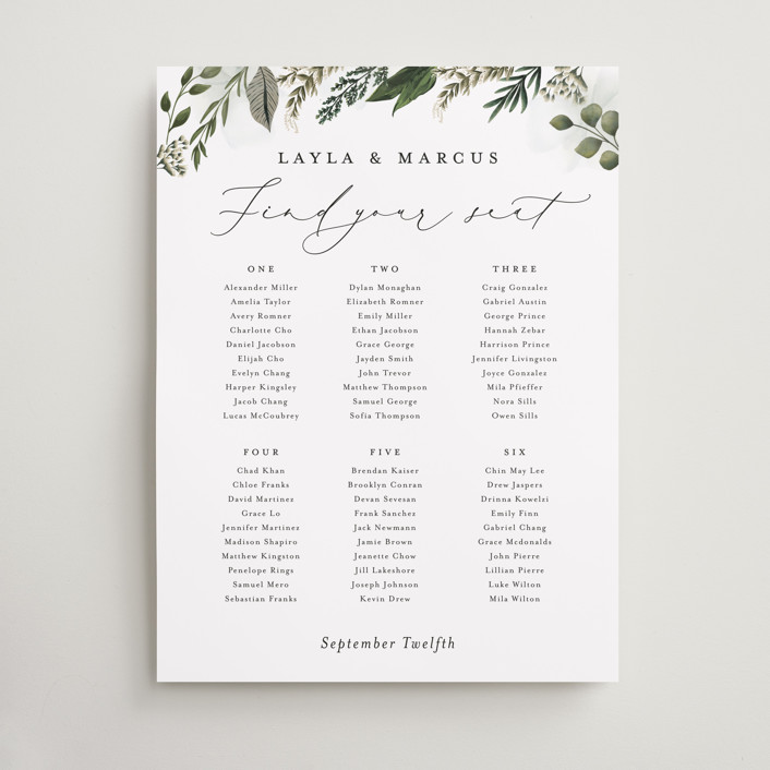 Classic Love Custom Seating Charts by Susan Moyal | Minted