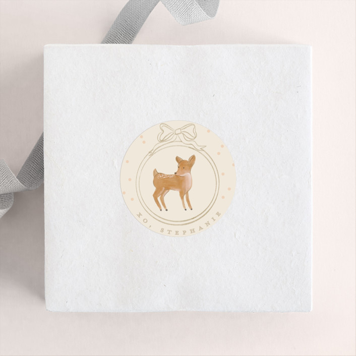 Woodland animal frame Custom Stickers by Creo Study | Minted