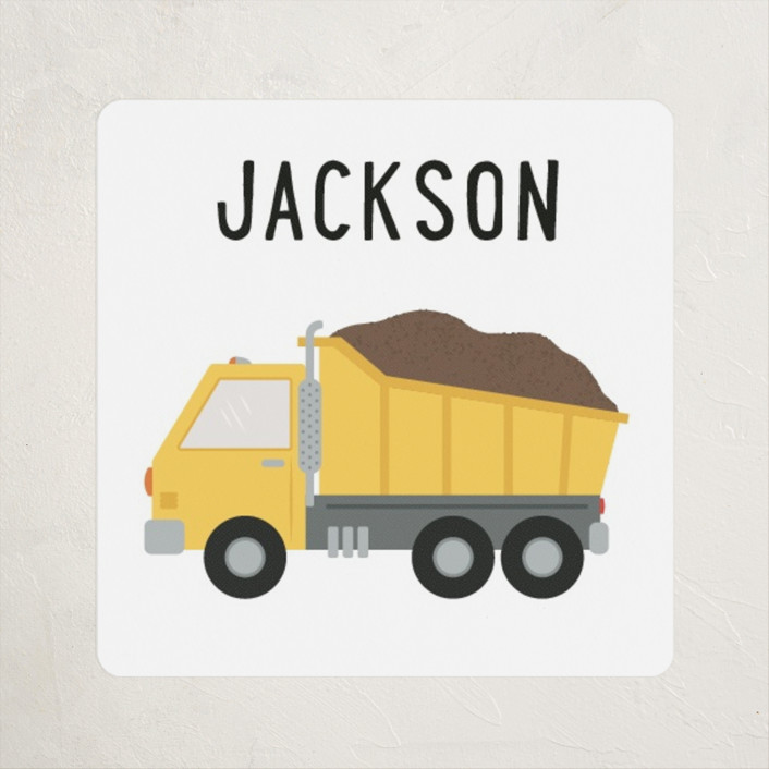 Dump Truck Custom Stickers by Kacey Kendrick Wagner | Minted