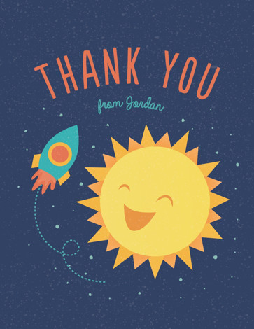 Around The Sun Childrens Birthday Party Thank You Cards by Cat Caudillo ...