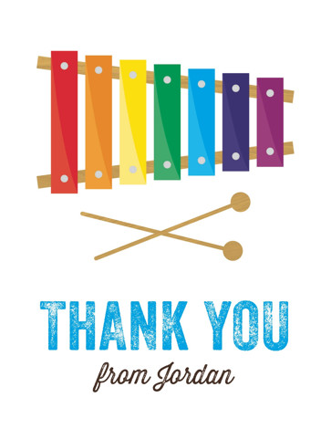 Musical Instruments Childrens Birthday Party Thank You Cards by Kelly ...