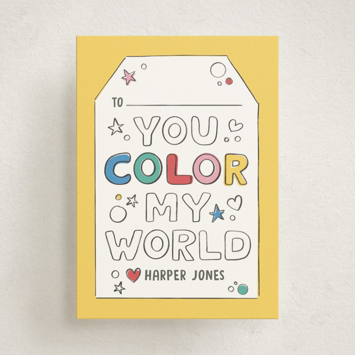 Color me bookmark Classroom Valentine's Day Cards by Creo Study | Minted