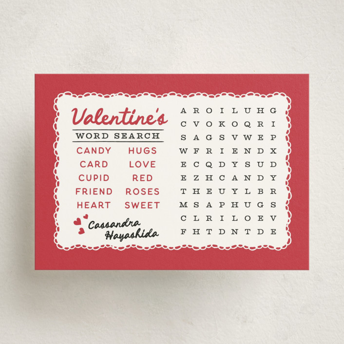 word search Classroom Valentine's Day Cards by Kamala Nahas | Minted