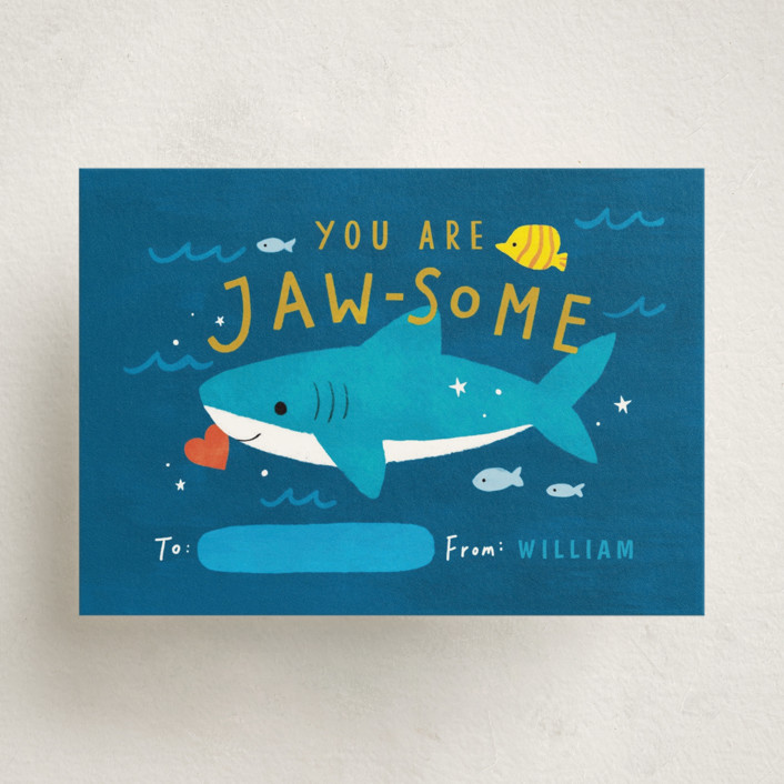Jawsome Classroom Valentine's Day Cards by Cindy Chu | Minted