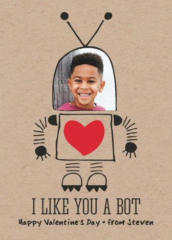 I Like You A Bot Classroom Valentine's Cards by Jen Owens | Minted