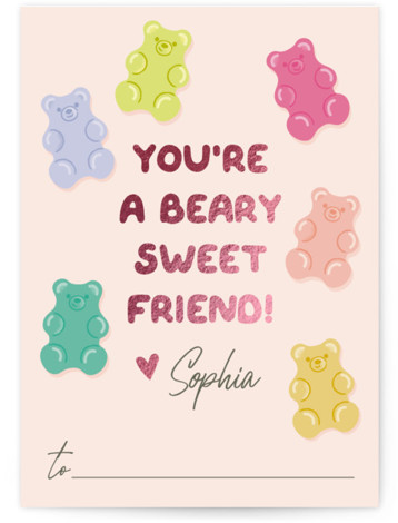 beary sweet Foil-Pressed Classroom Valentine's Day Cards by Karidy ...