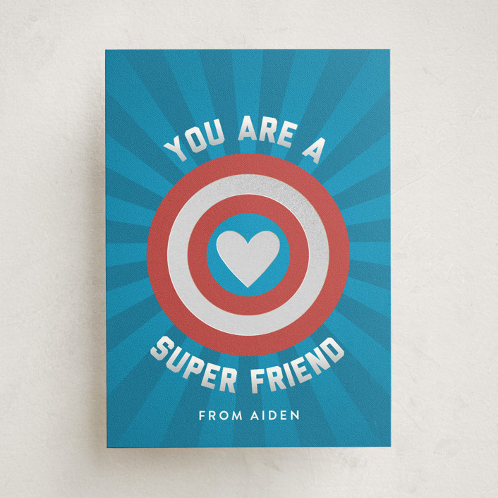 Super Friend Foil-Pressed Classroom Valentine's Day Cards by Shari ...