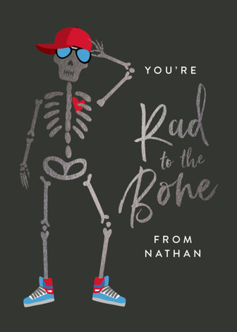 Rad to the Bone Foil-Pressed Classroom Valentine's Day Cards by Joanna ...