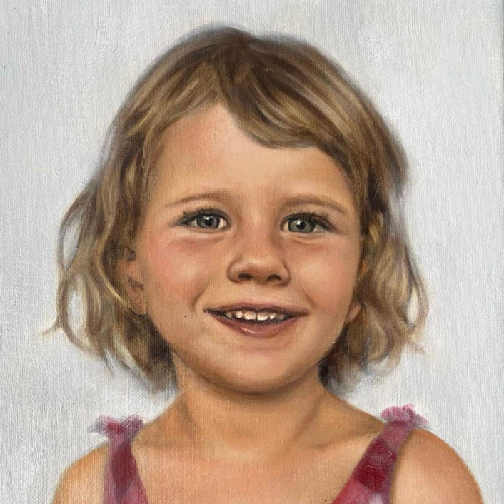 Realistic Child Portrait, 20 x 20 in., Painting Commission Commissioned ...