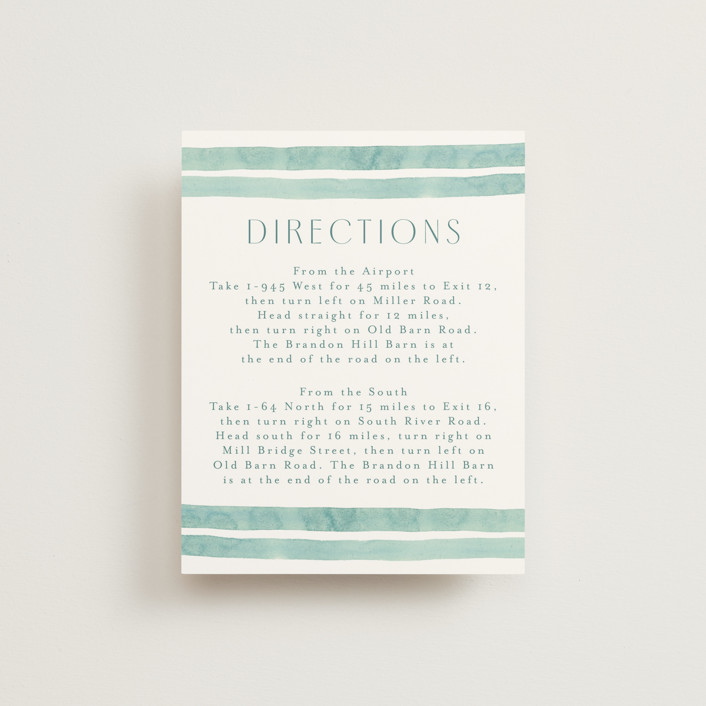 Tidal Stripe Direction Cards by Katharine Watson | Minted