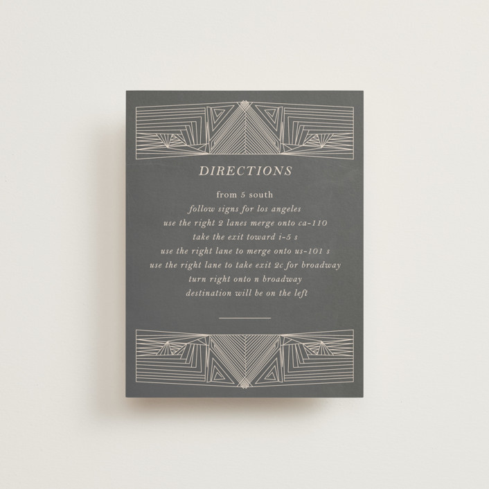 Art Deco Frame Direction Cards by Caitlin Mac | Minted