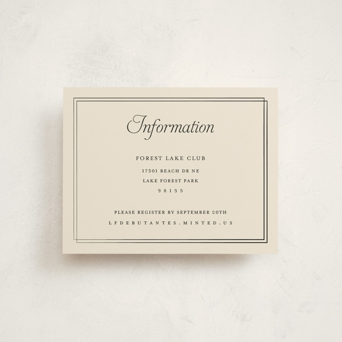 Calling Card Debutante Party Enclosure Cards by Ani Somi | Minted