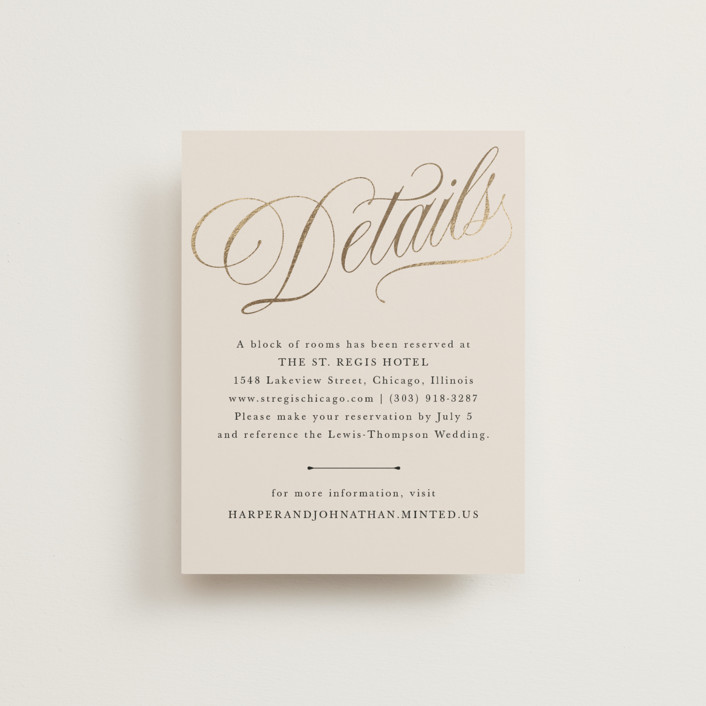 Mirin Foil-Pressed Direction Cards by Kate Ahn | Minted