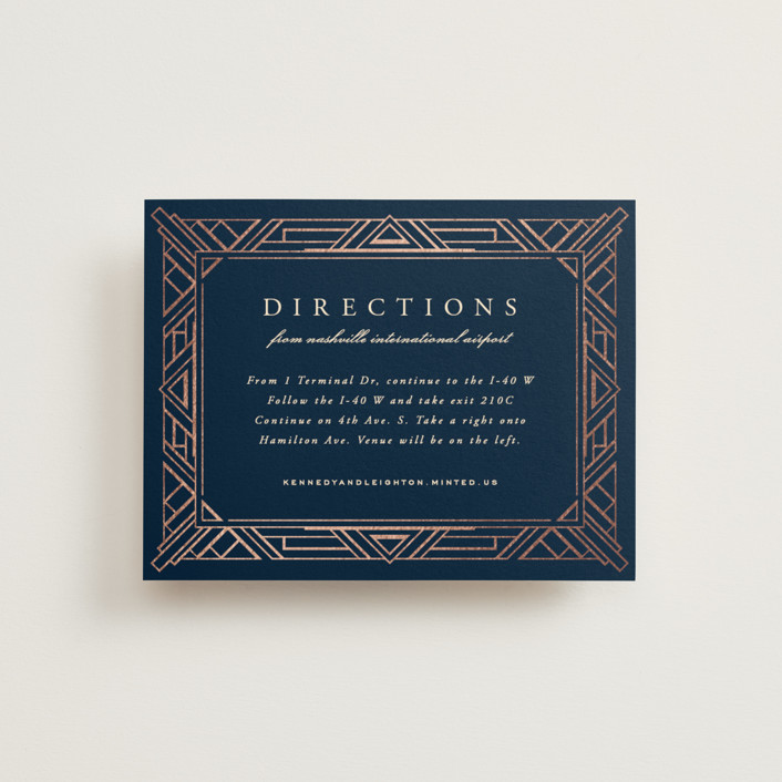 Opulent Border Foil-Pressed Direction Cards by Hooray Creative | Minted