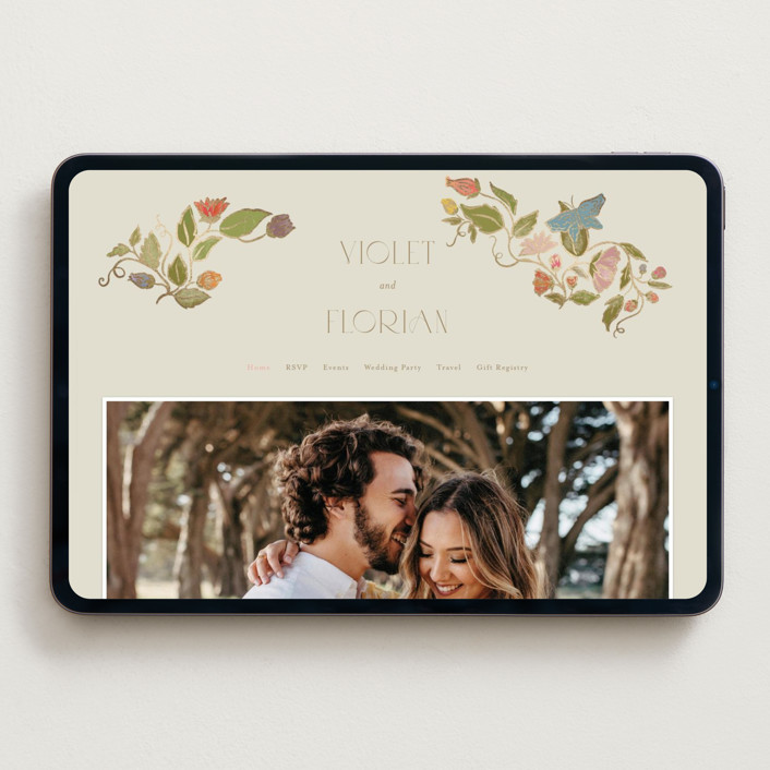 Radiant Botany Wedding Website by Simona Camp | Minted