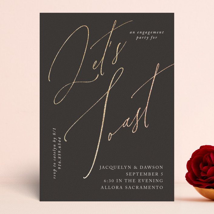 Sparkled Toast Foil-Pressed Engagement Party Invitations by Christie ...