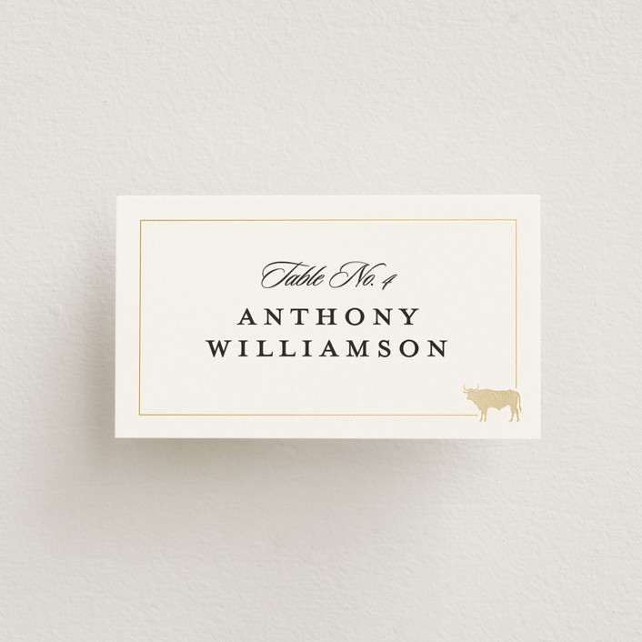 Foil Meal Silhouettes Foil-Pressed Place Cards - Beef by Stacy Maalouf ...