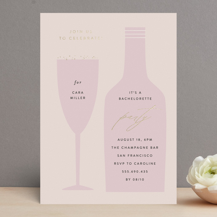 Champagne Celebration Foil-pressed Bachelorette Cards by Angela ...