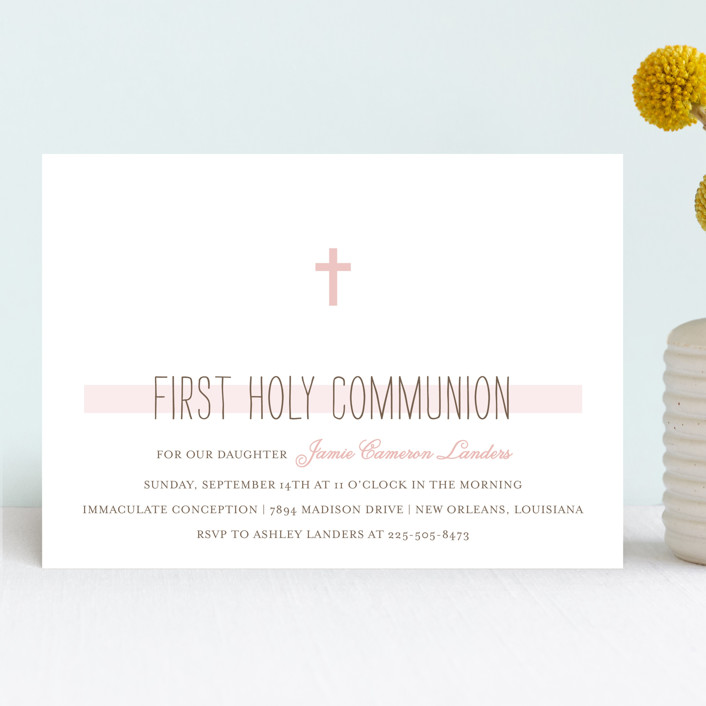 Simple Communion First Holy Communion Invitations by Chasity Smith | Minted