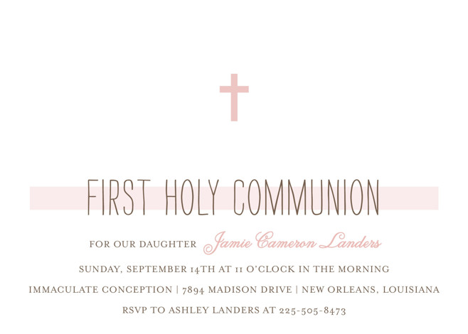 Simple Communion First Holy Communion Invitations by Chasity Smith | Minted