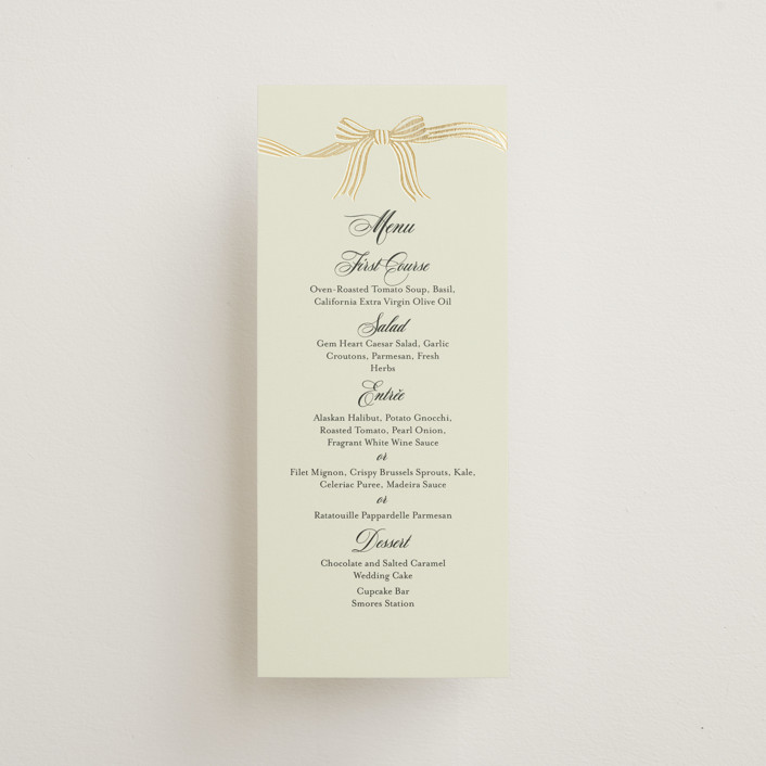 All Tied Up Foil-Pressed Long Menus by Chris Griffith | Minted