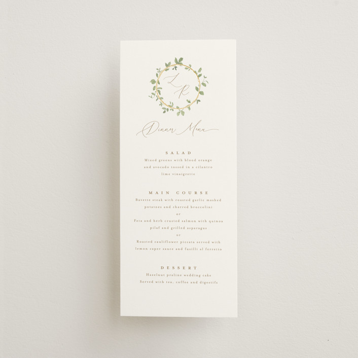 Canopy Foil-Pressed Long Menus by Everett Paper Goods | Minted