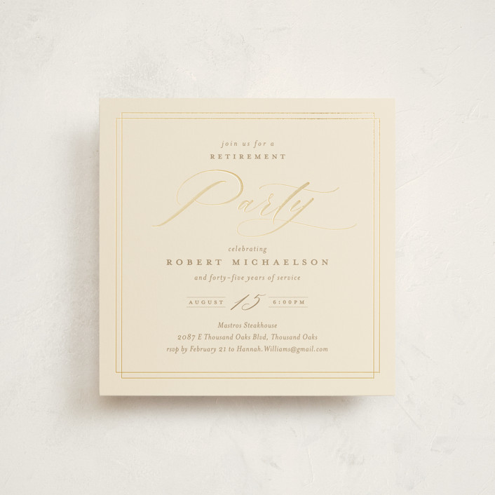 classic celebration Foil-pressed Party Invitation by Kamala Nahas | Minted