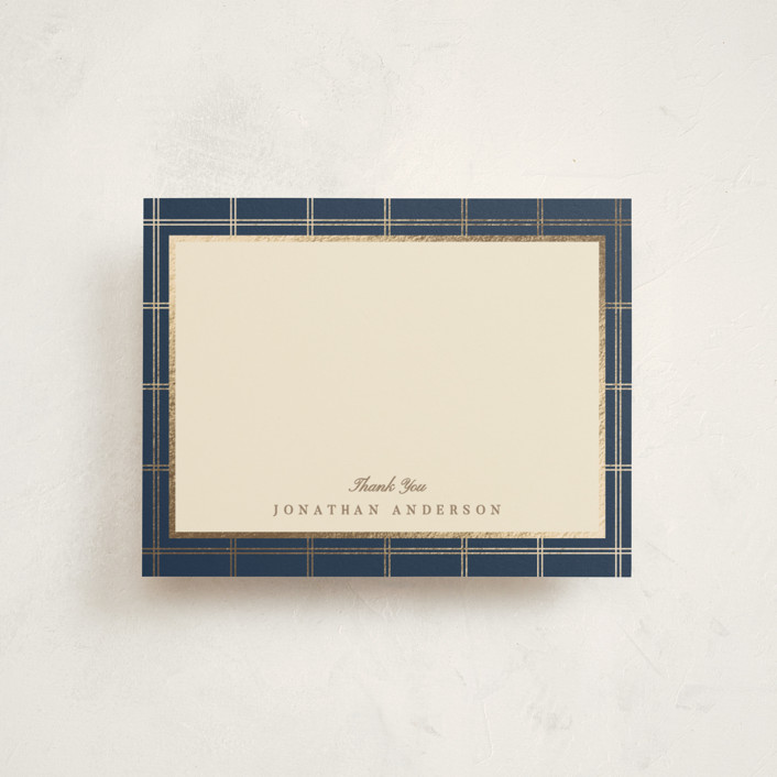 Gilded checks Foil-Pressed Stationery by Creo Study | Minted