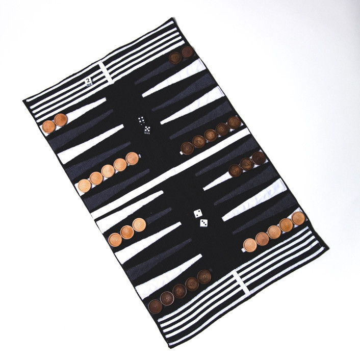 Black, White & Grey Outdoor/Travel Backgammon Set (Wood Pieces) Games ...