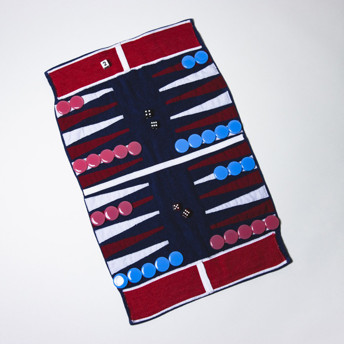 Red, White & Blue Outdoor/Travel Backgammon Set (Plastic Pieces) Games ...