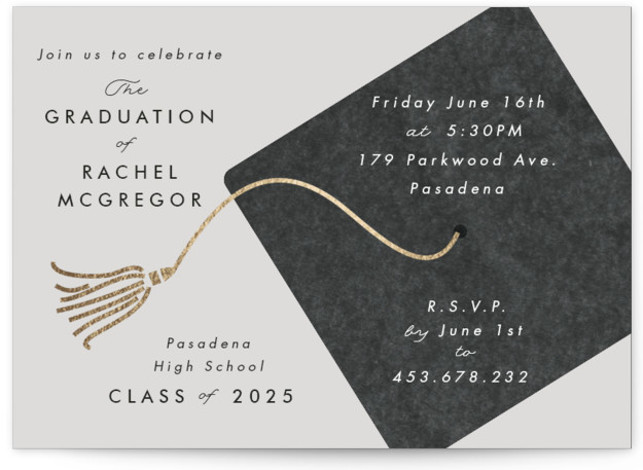 Shimmering tassel Foil-Pressed Graduation Party Invitations by ...